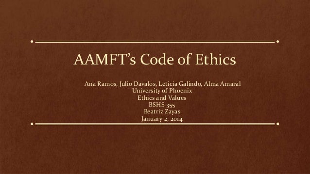 Aamft Code Of Ethics Pdf
